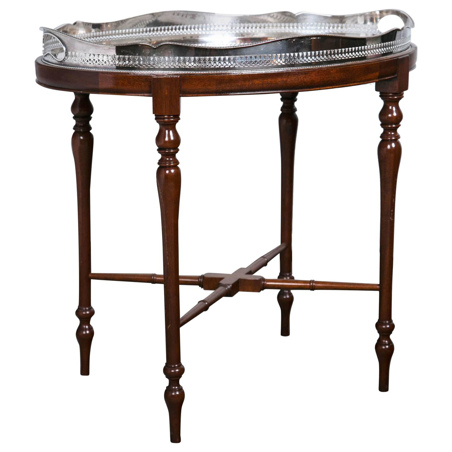 Sheffield Silver Butler's Tray on Custom Stand, circa 1910, England at ...