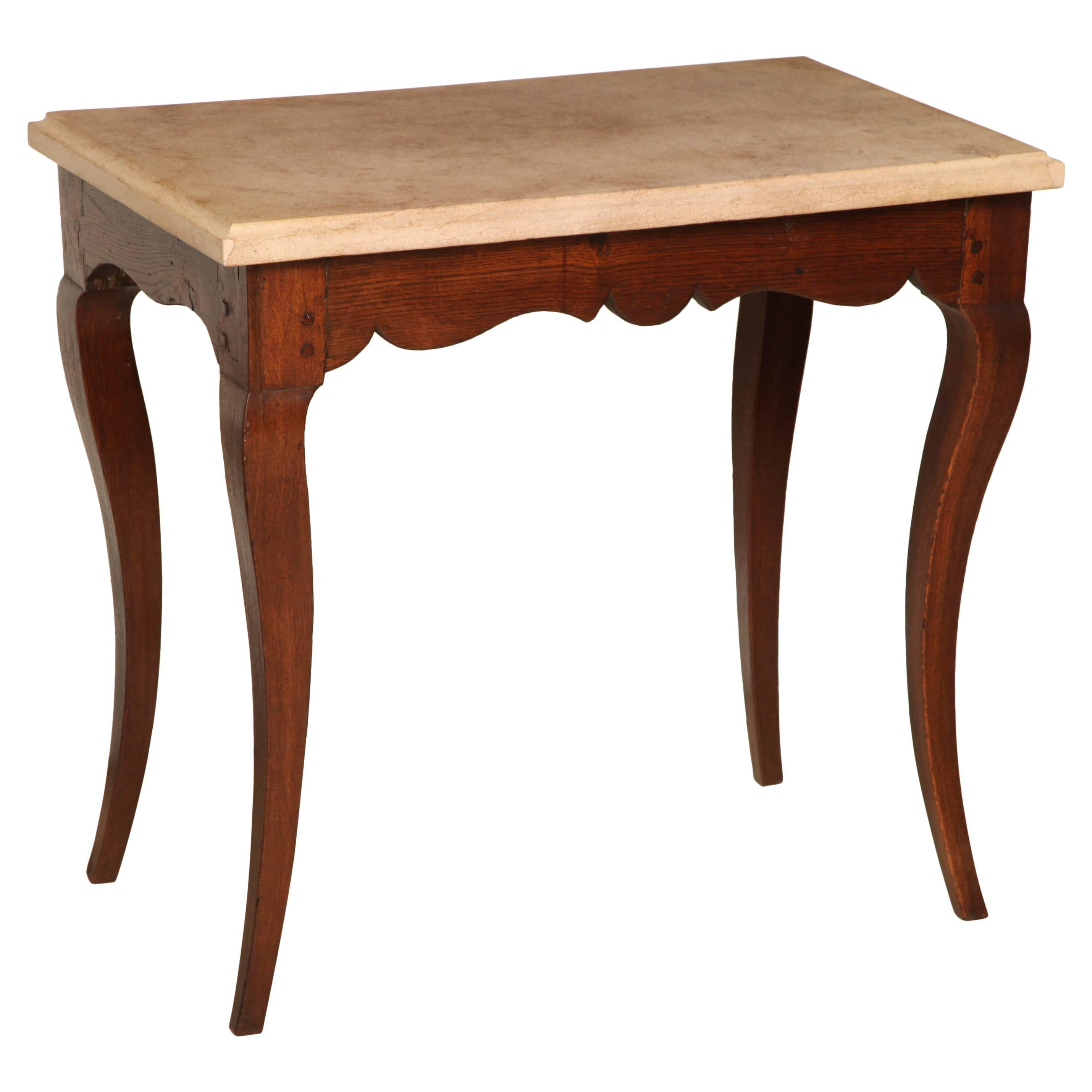 18th Century French Oak Side Table with Shaped Apron and Original ...