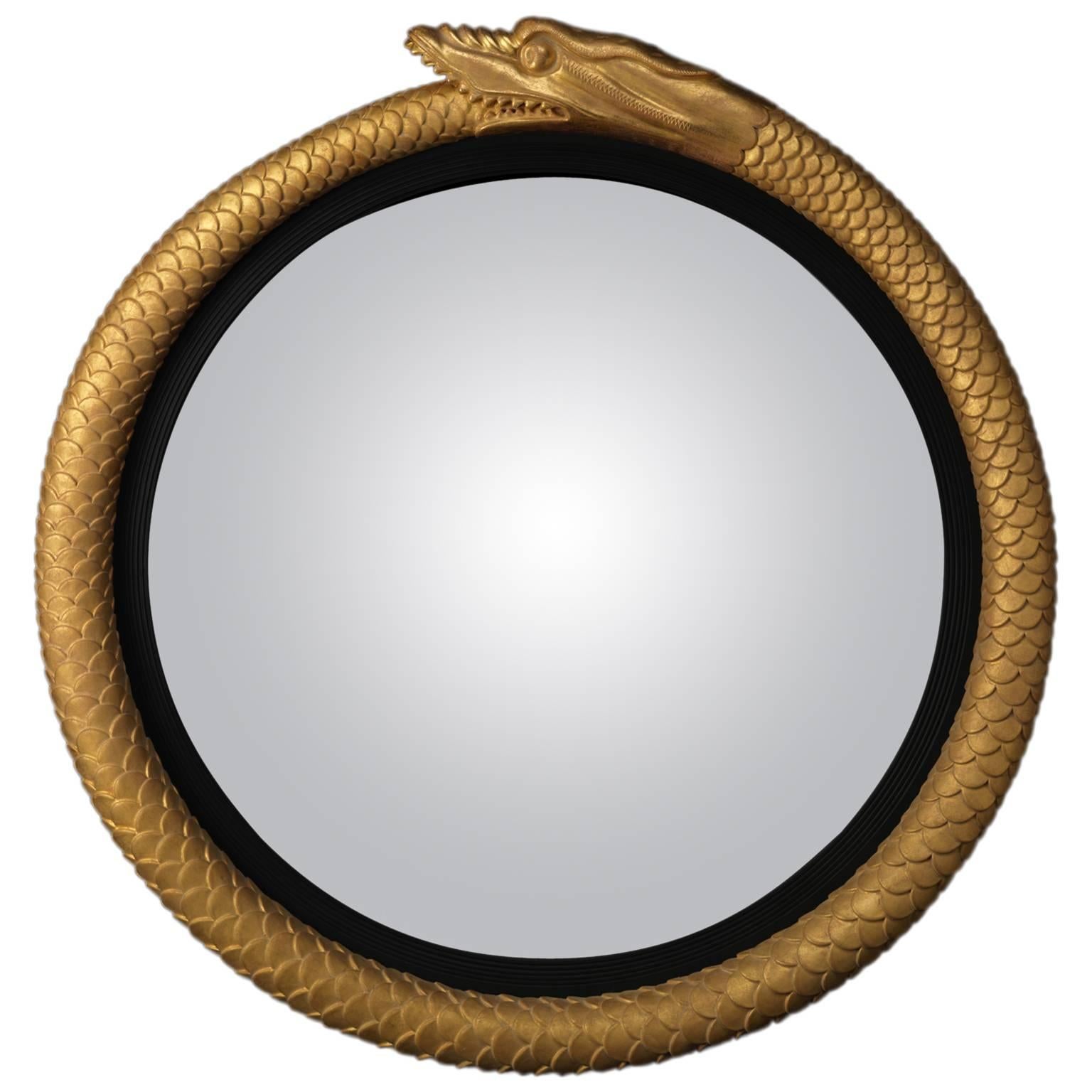 Serpent Convex Mirror in the Regency manner at 1stDibs