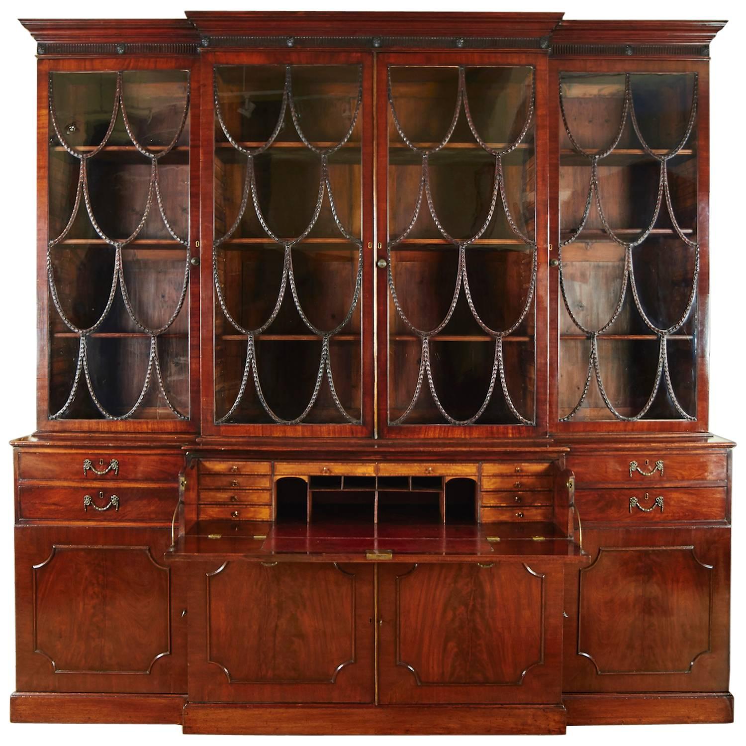 Spectacular George III Breakfront Bookcase at 1stDibs