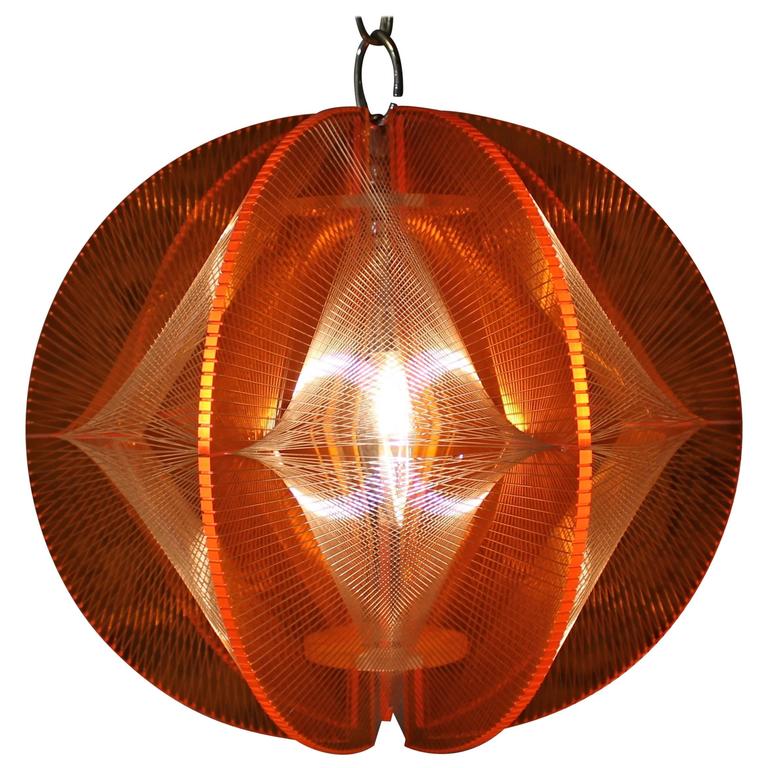 Mid-Century Modern Lucite Geometric String Light Fixture or Pendant at ...