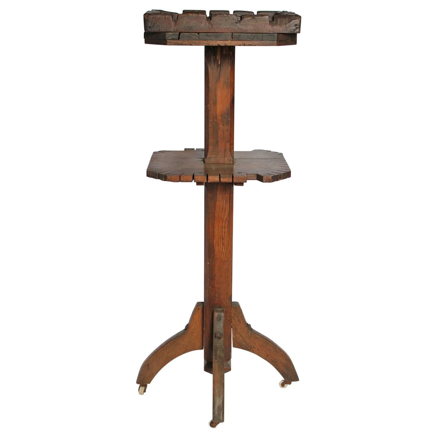 Antique Dry Goods Store Display Wood Stand For Sale at 1stDibs