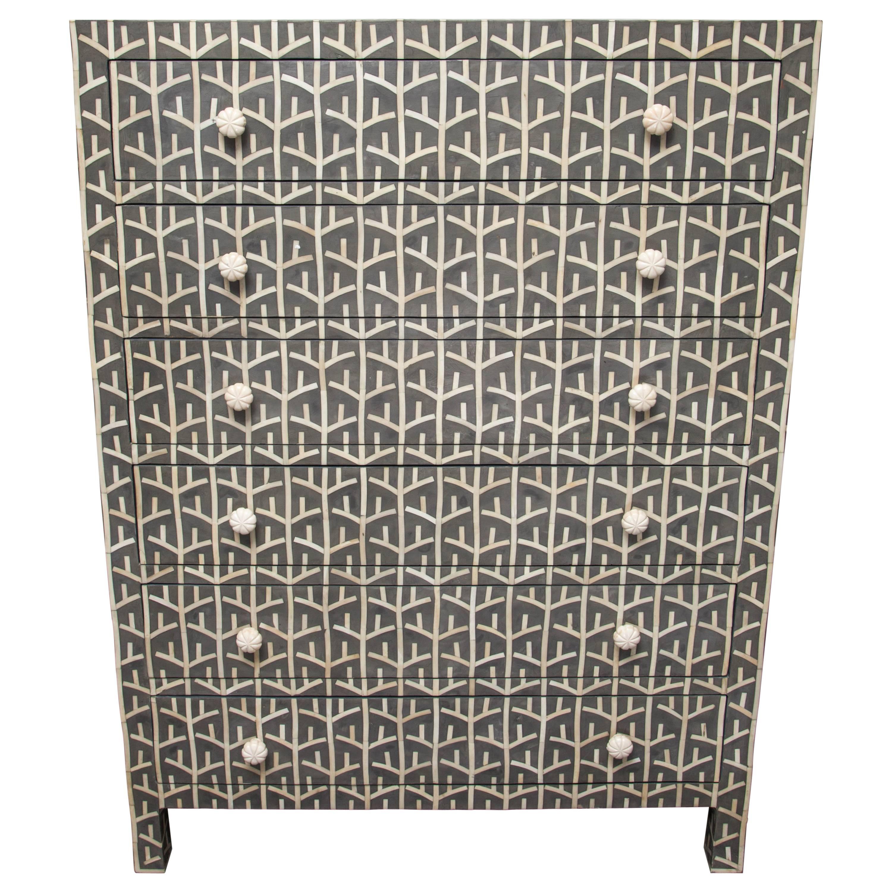 Indian Inlaid Bone Dresser For Sale at 1stDibs