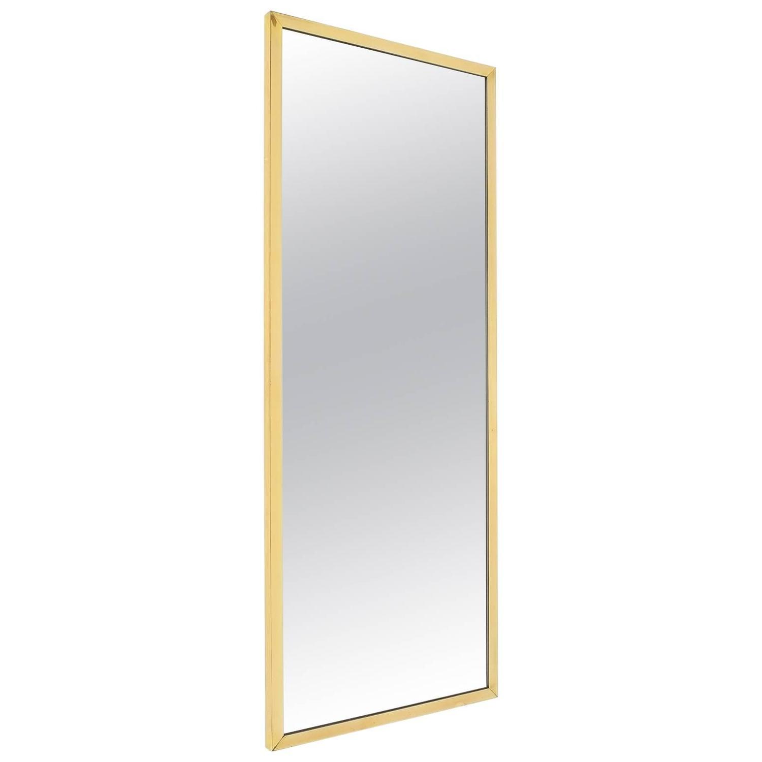 Elegant and Large Rectangular Austrian Brass Frame Mirror, 1950 For ...