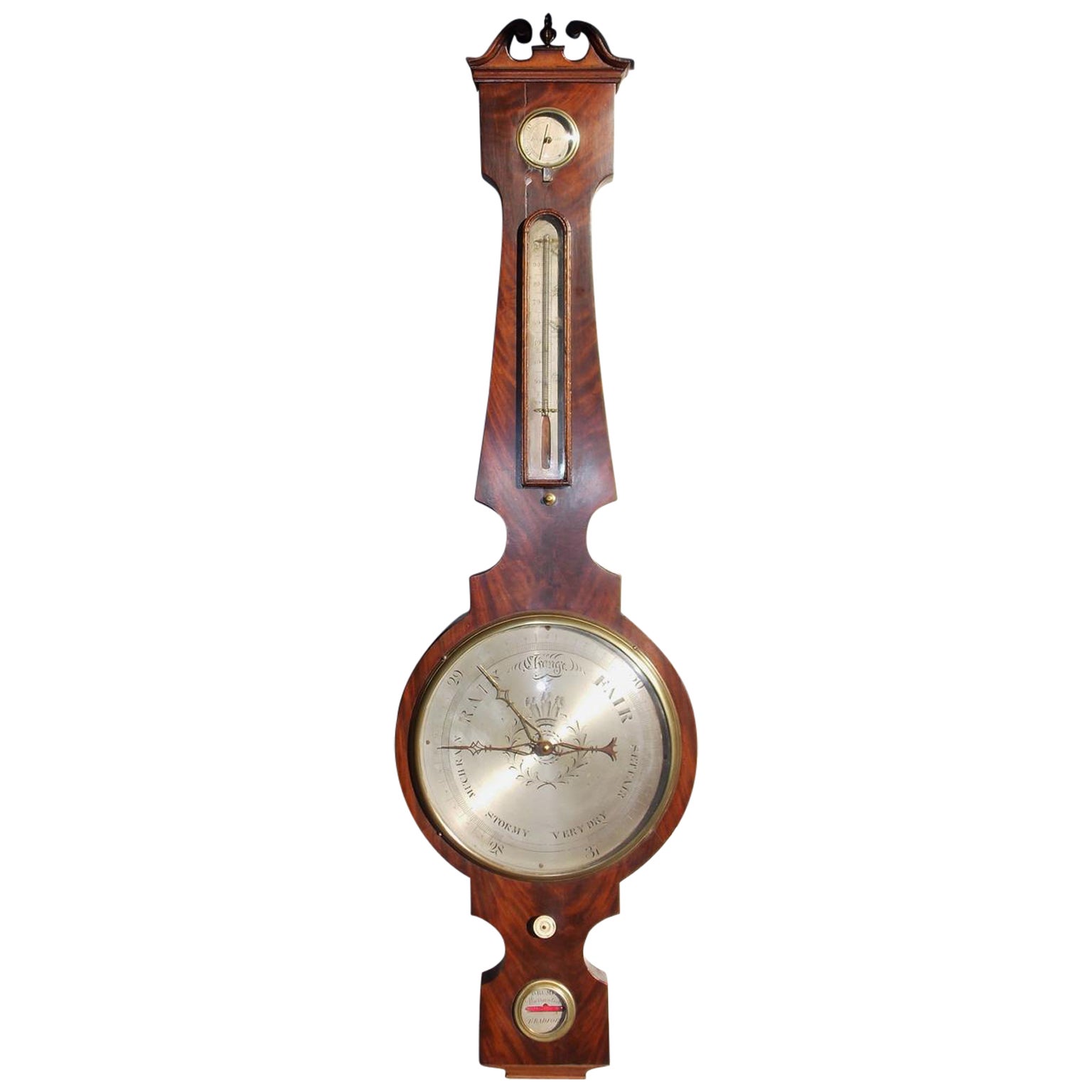 English Mahogany Banjo Barometer. Circa 1830 For Sale at 1stDibs
