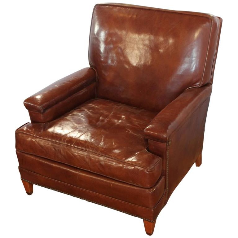 Antique Leather Club Chair at 1stDibs