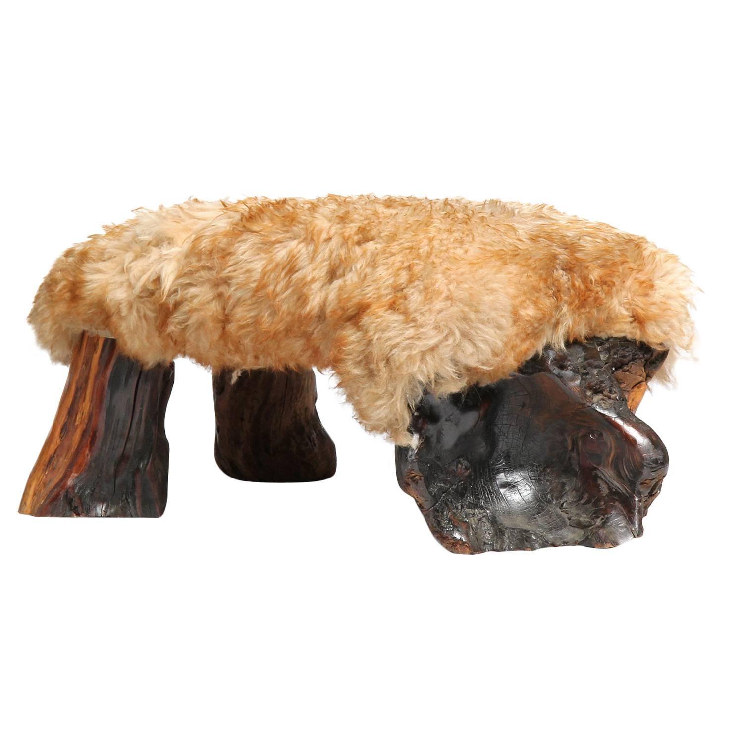 Redwood Burl Stool For Sale at 1stDibs