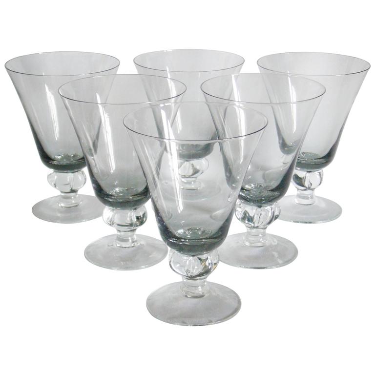 Set Of Smoked Grey Water Glasses At 1stdibs