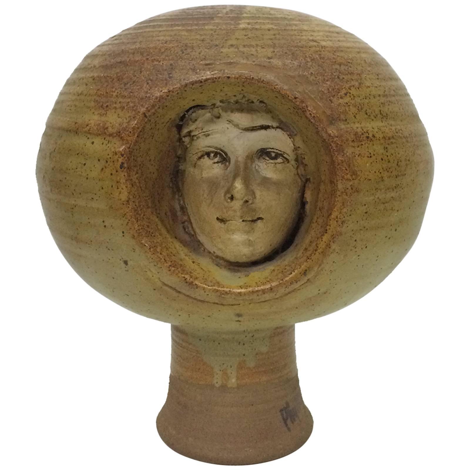 Surprising Ceramic Portrait of a Female Face at 1stDibs