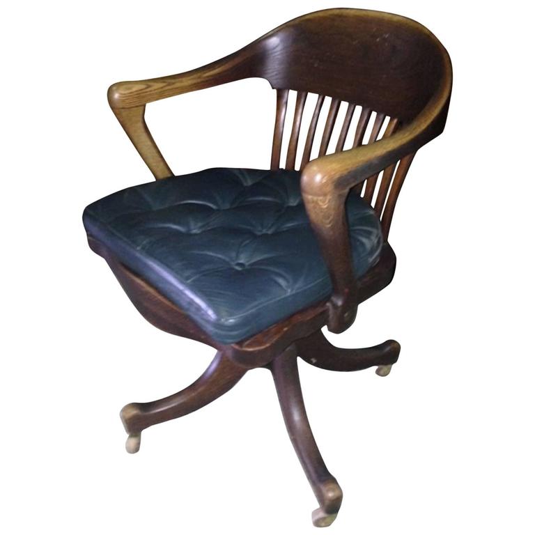 19th Century American Oak Desk Chair from Railroad Station at 1stDibs ...