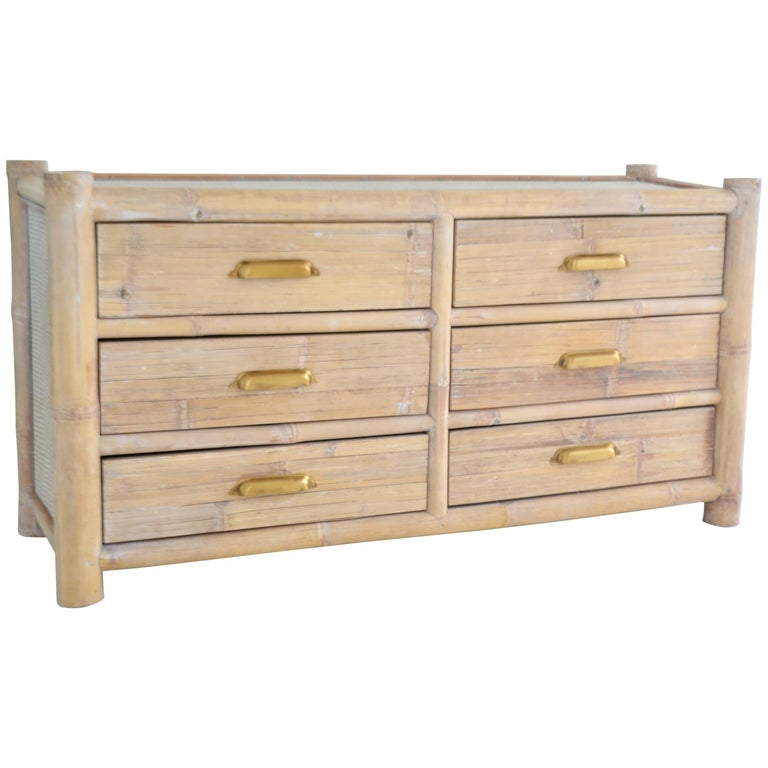 Cerused Bamboo Sideboard For Sale at 1stDibs