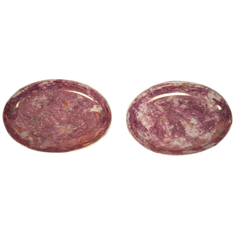 Pair of Wedgwood Moonlight Lustreware Oval Platters at 1stDibs