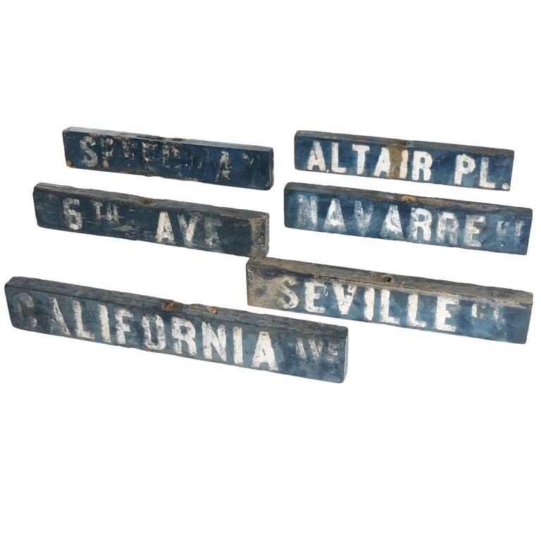 Venice California 1920s Wooden Street Signs at 1stDibs