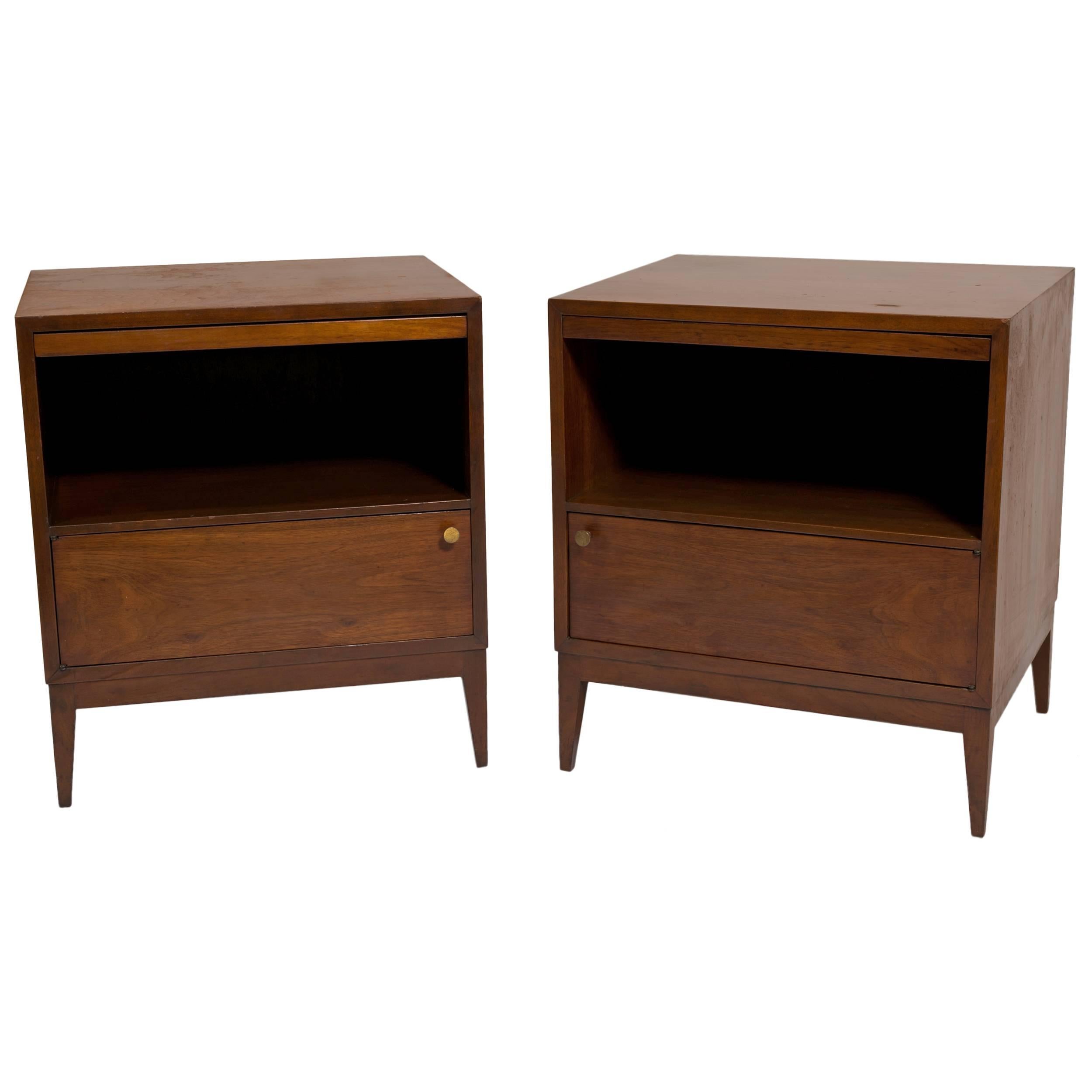 Pair of Walnut Night Stands by Paul McCobb at 1stDibs