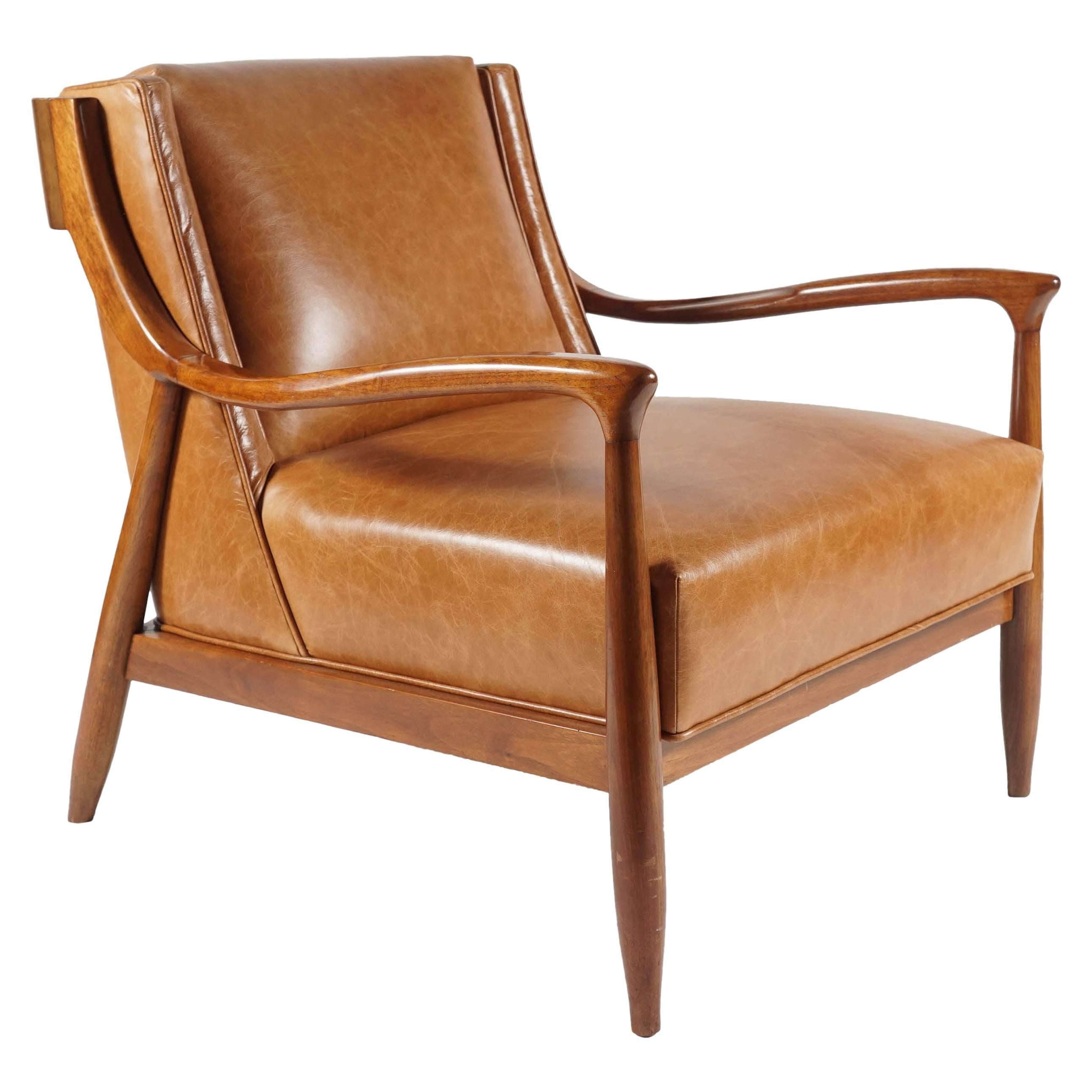John Stuart Leather Lounge Chair at 1stDibs