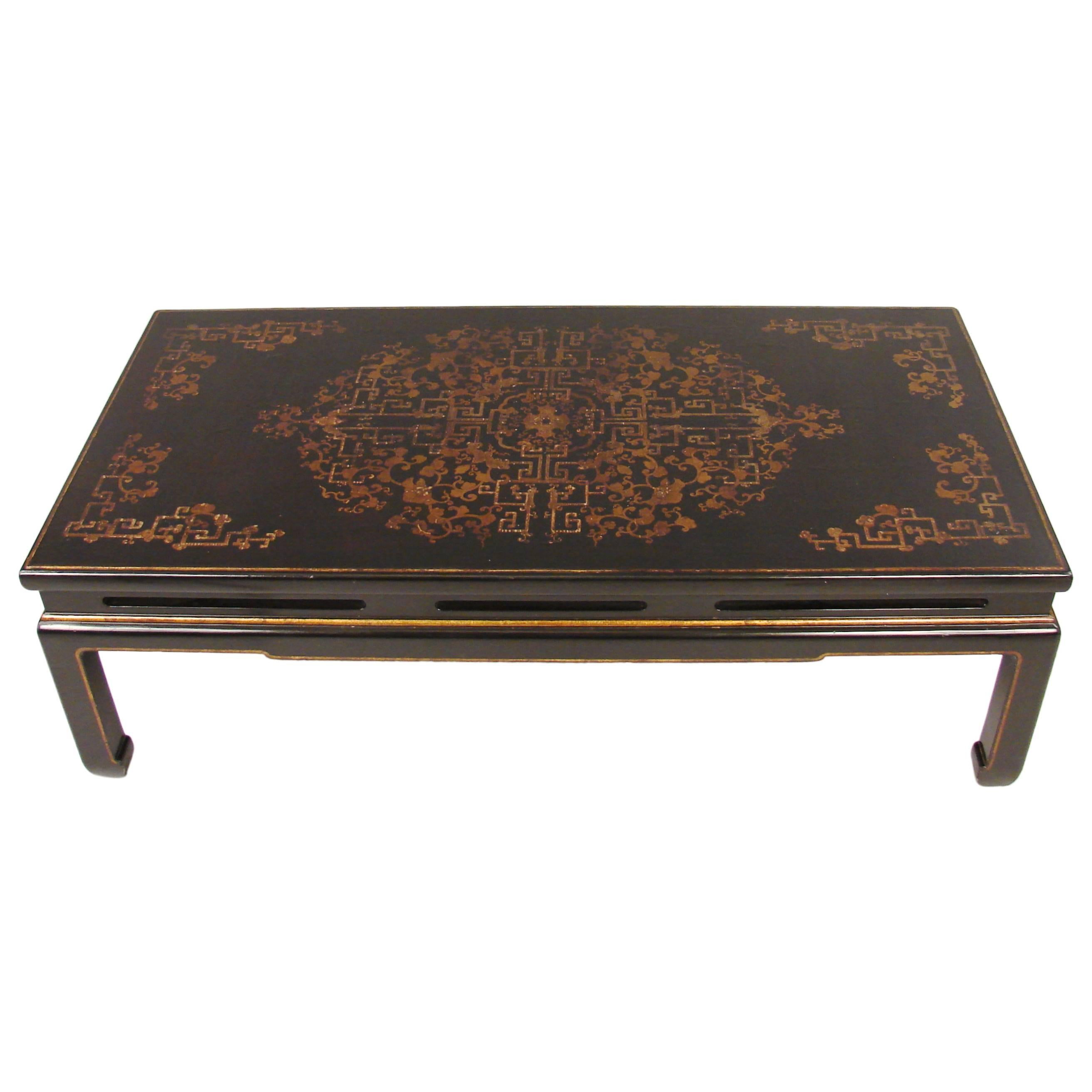 Chinese Black Lacquer Low Table at 1stDibs