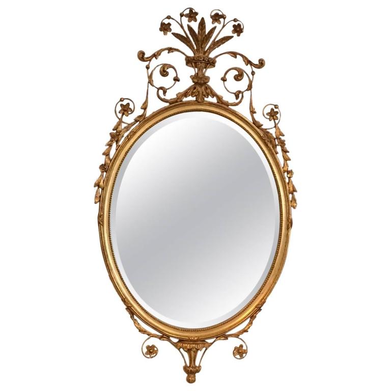 Fancy French Louis XVI Style Oval Gilded Mirror at 1stDibs | fancy ...