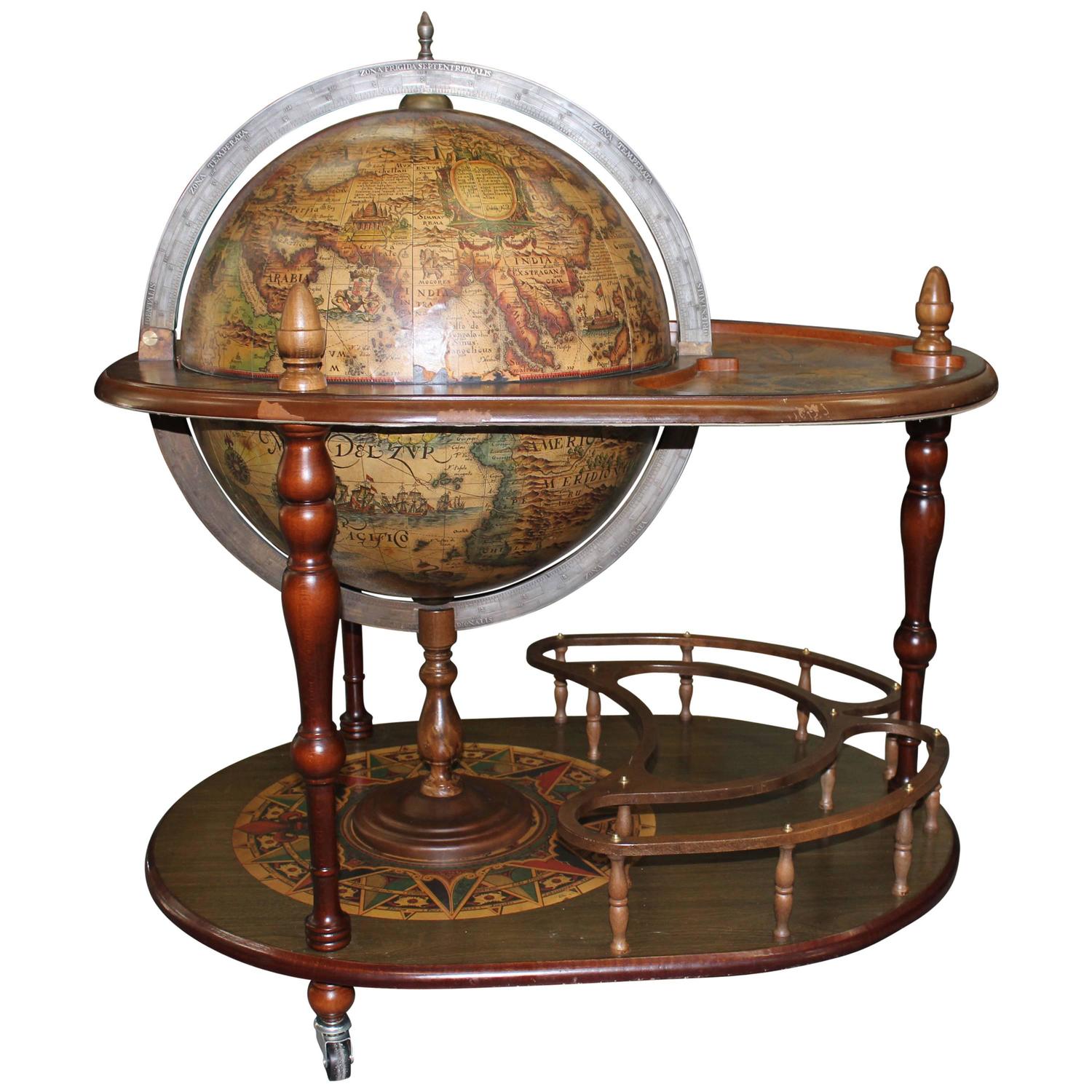 French Mid-Century Modern World Globe/ Bar, circa 1960s at 1stdibs
