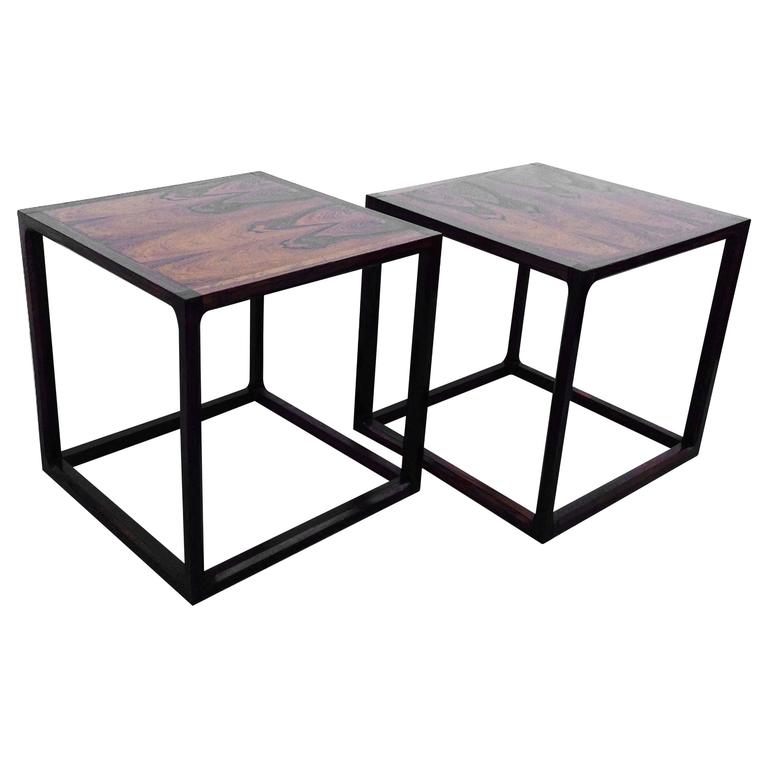 Pair of Rosewood Cube Cocktail Tables, circa 1960 at 1stDibs