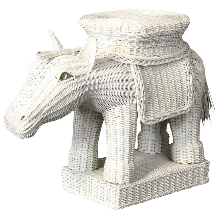 Wicker Donkey Side Table at 1stDibs | donkey table
