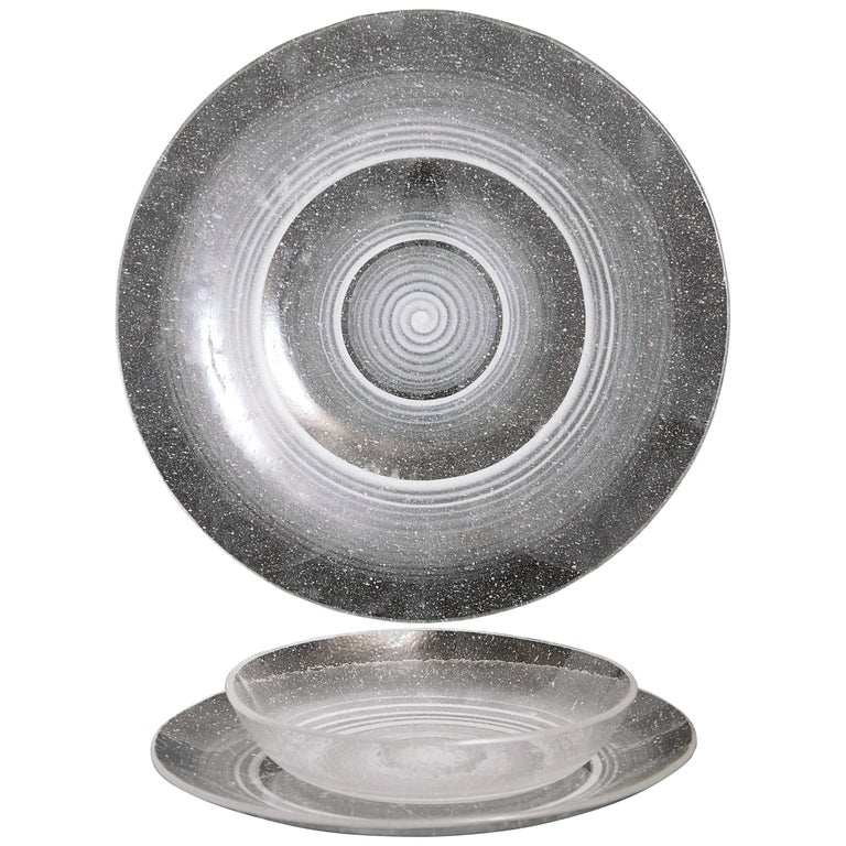 Machine Age Art Deco Early Signed Maurice Heaton Fused Glass Modernist ...