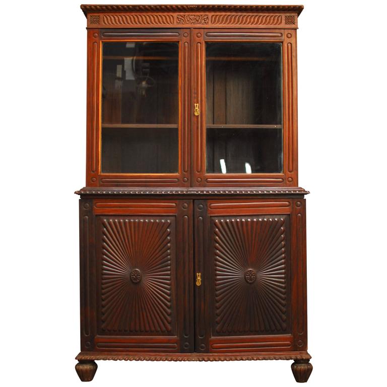 British Colonial Library Bookcase Cabinet at 1stDibs