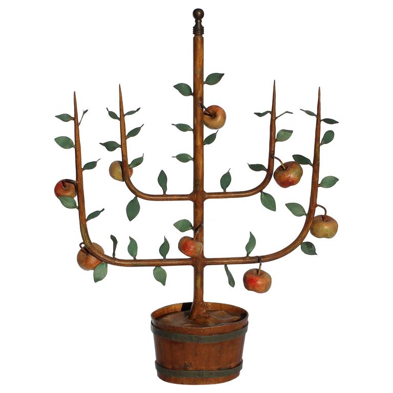 Italian Modern Wrought Iron Apple Tree Sculpture at 1stDibs