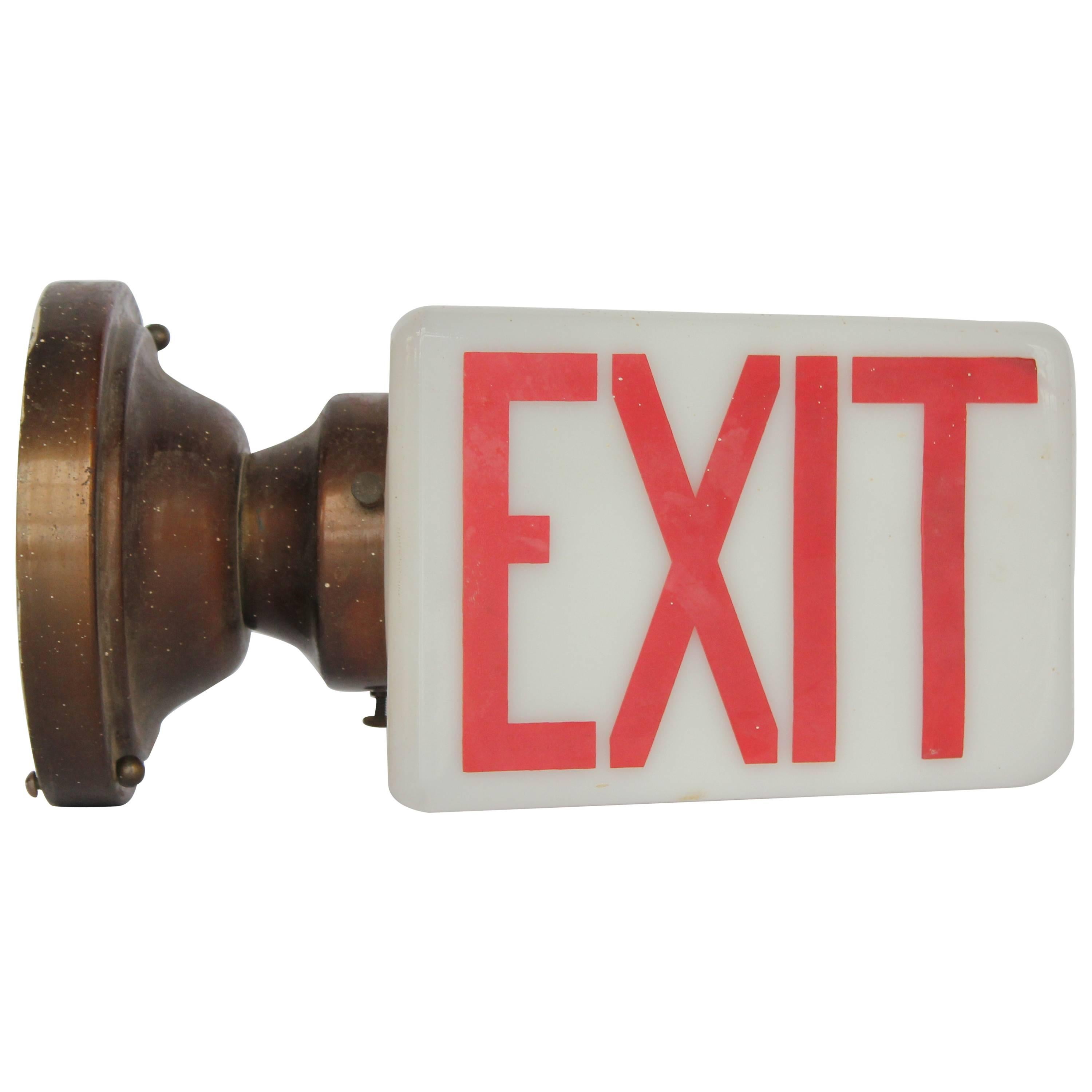 1930s Double Sided Exit Sign Light at 1stDibs