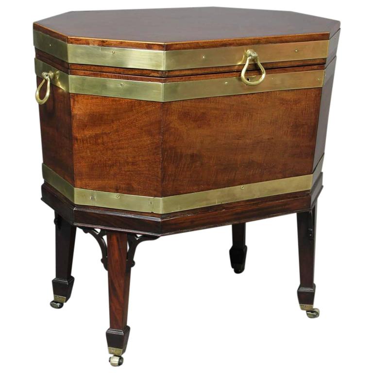 George III Mahogany and Brass Banded Cellerette at 1stDibs