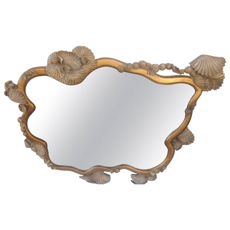 Unusual Organic Shaped Shell Mirror at 1stDibs | shell shaped mirror