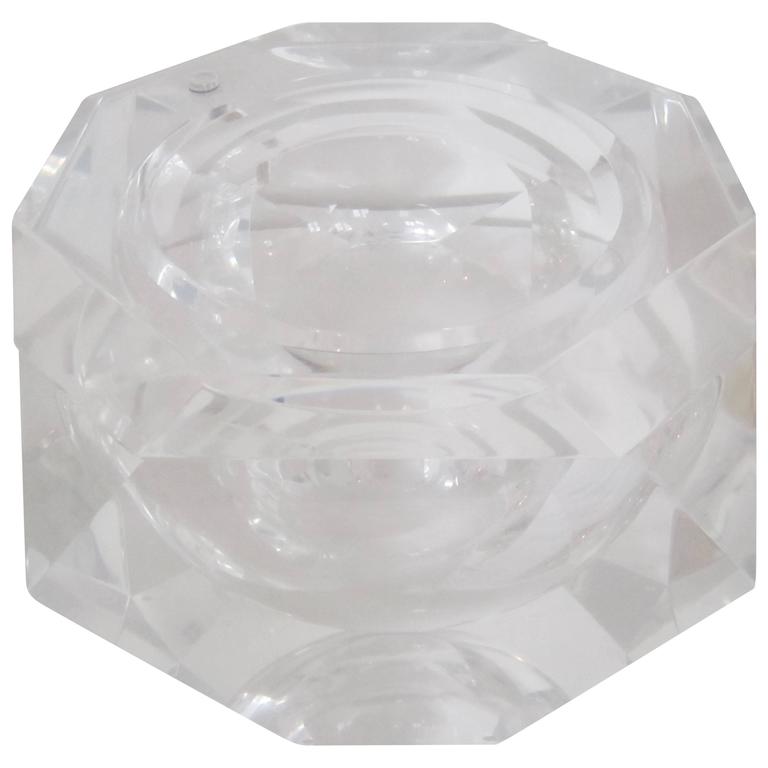 Modern Lucite Octagonal Ice Bucket or Box at 1stDibs