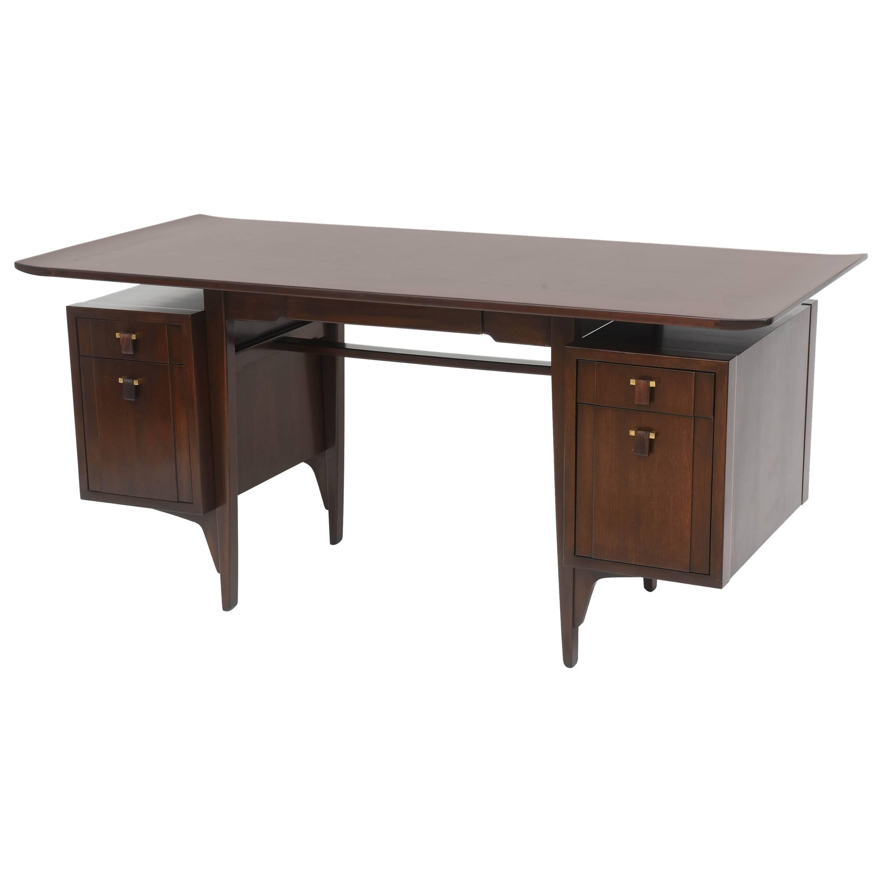 American Modern Dark Walnut Desk, Edward Wormley, Dunbar For Sale at ...