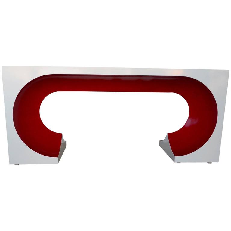 Modernist Red and White Console at 1stDibs