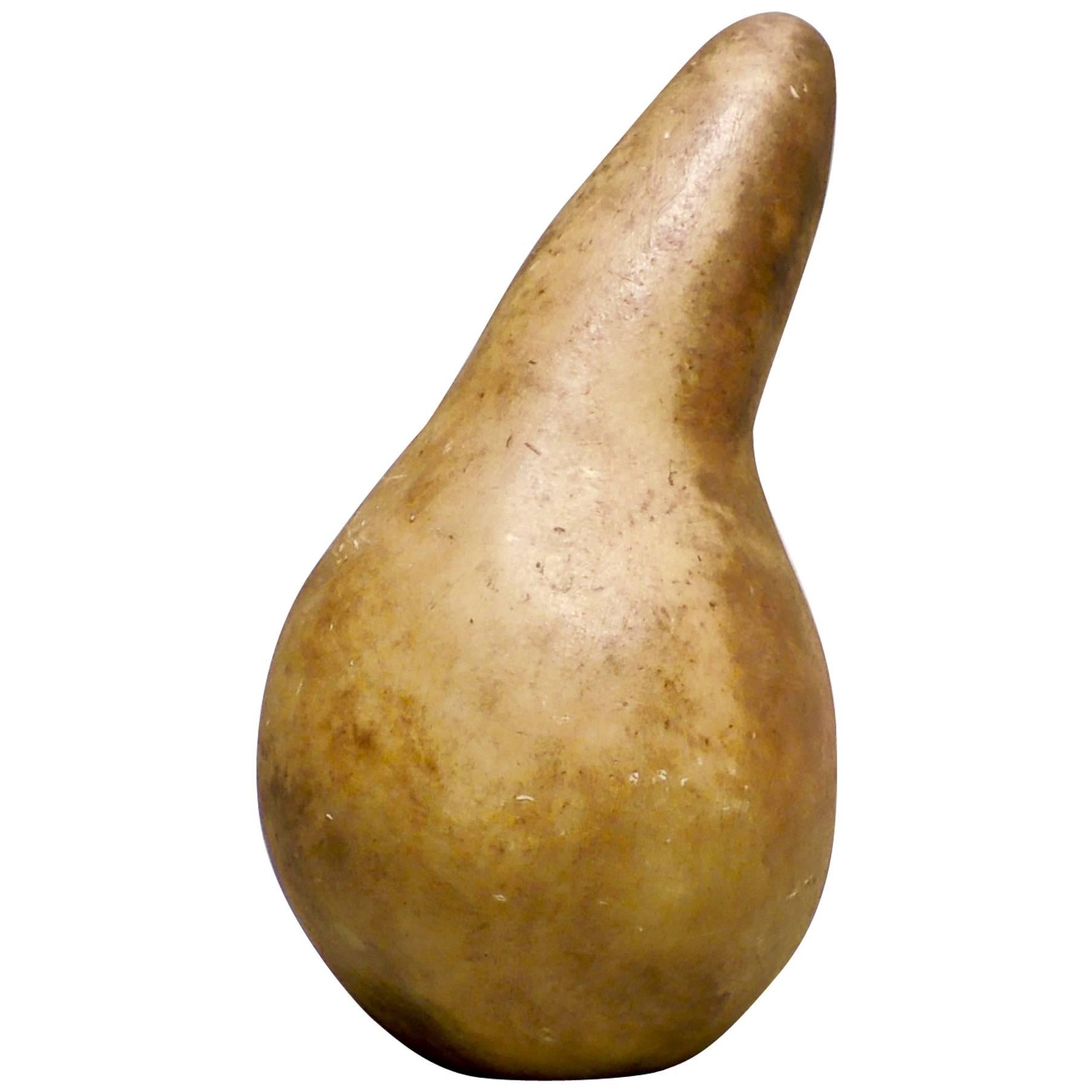 Large Antique Alabaster Folk Art Stone Fruit Pear Sculpture For Sale at ...