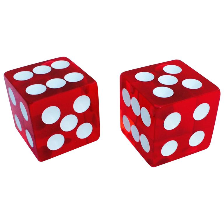 Pair of Large Red Lucite Floor Dice at 1stDibs