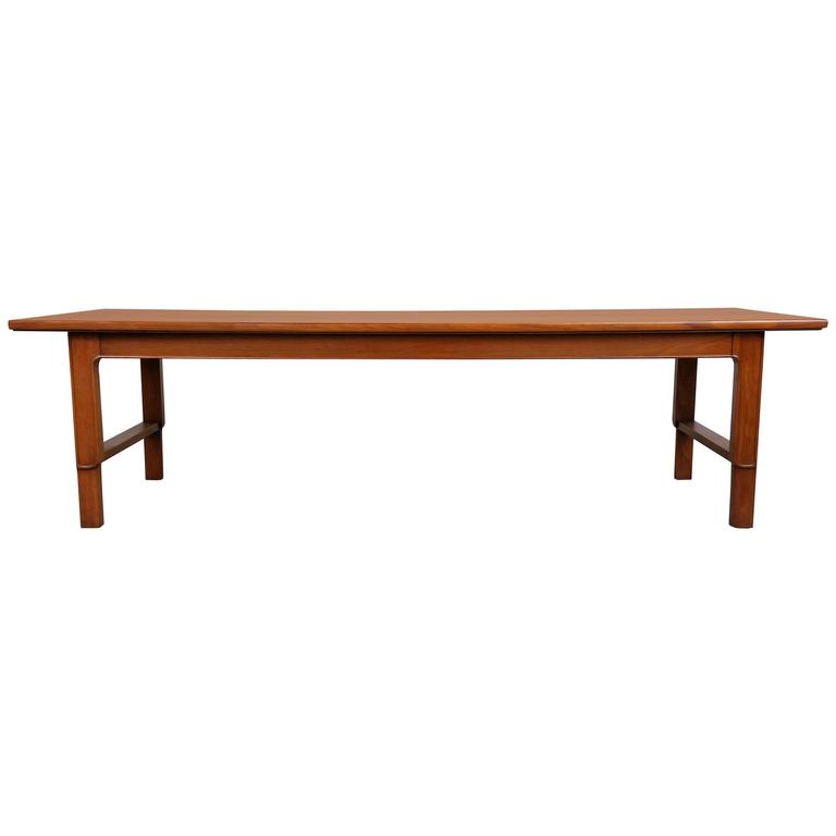Simple and Stately Walnut and Rosewood Coffee Table by John Stuart at ...