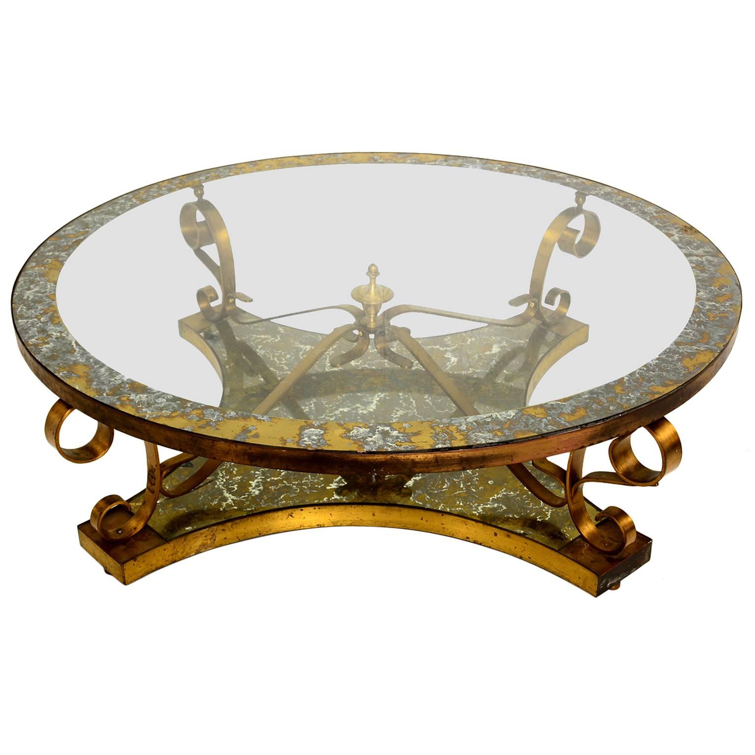 Round Stone Top Cocktail Table at 1stDibs