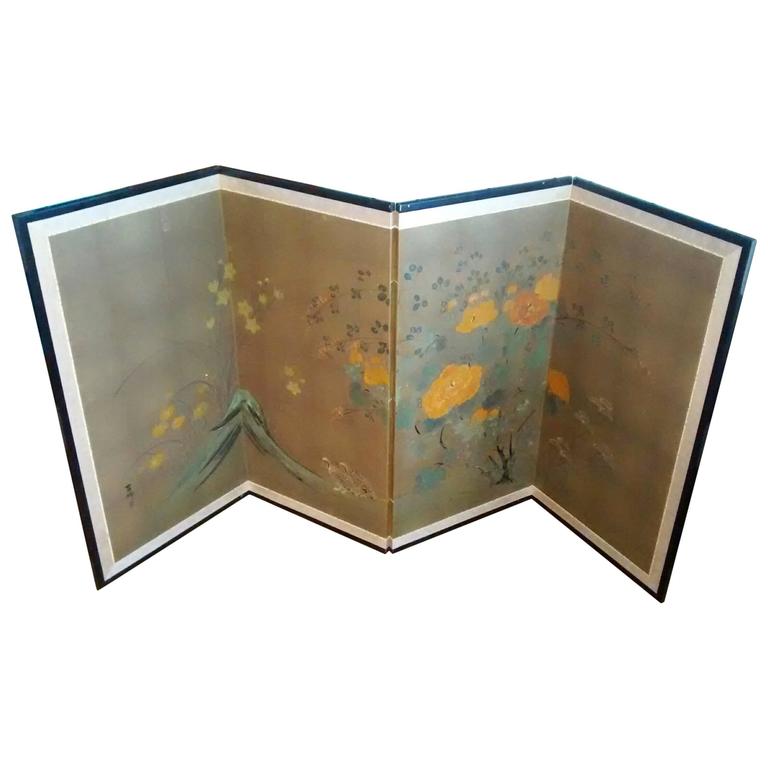 Japanese Tabletop Size Folding Screen, Early 20th Century at 1stDibs ...