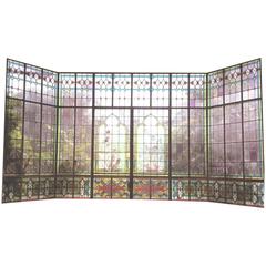 Antique Decorated Glass Window at 1stDibs