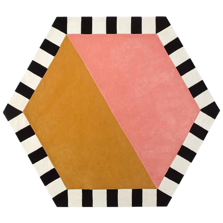 Kinder MODERN Sunrise Large Hexagon Area Rug For Sale at 1stDibs