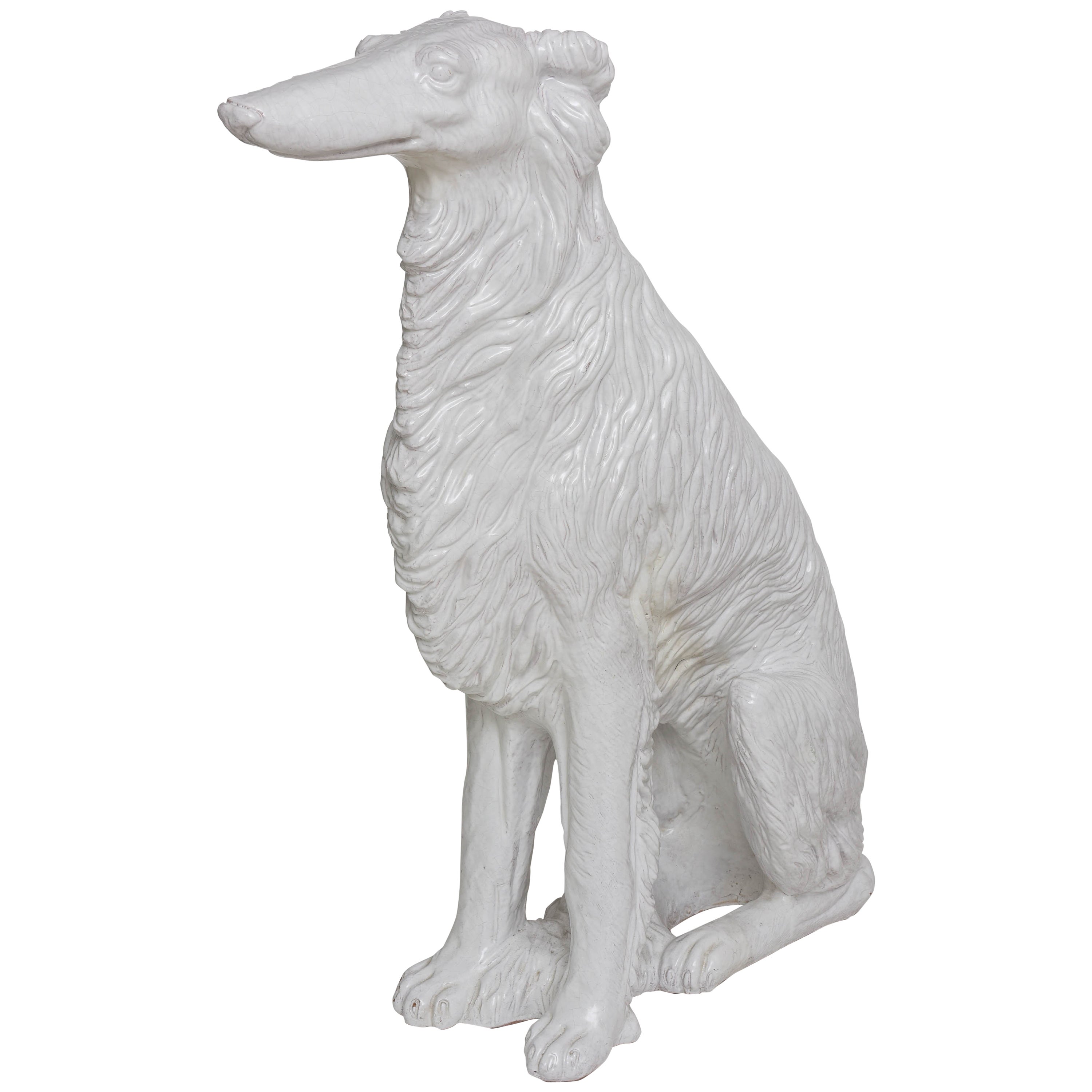 Life-Sized Italian Borzoi Garden Statue at 1stDibs
