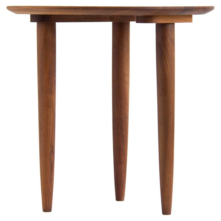 American Made Solid Walnut Round Side Table by Prelude at 1stDibs