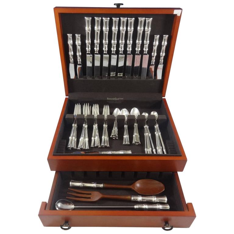 Bamboo by Tiffany and Co. Sterling Silver Flatware Set, 59 Pieces at ...