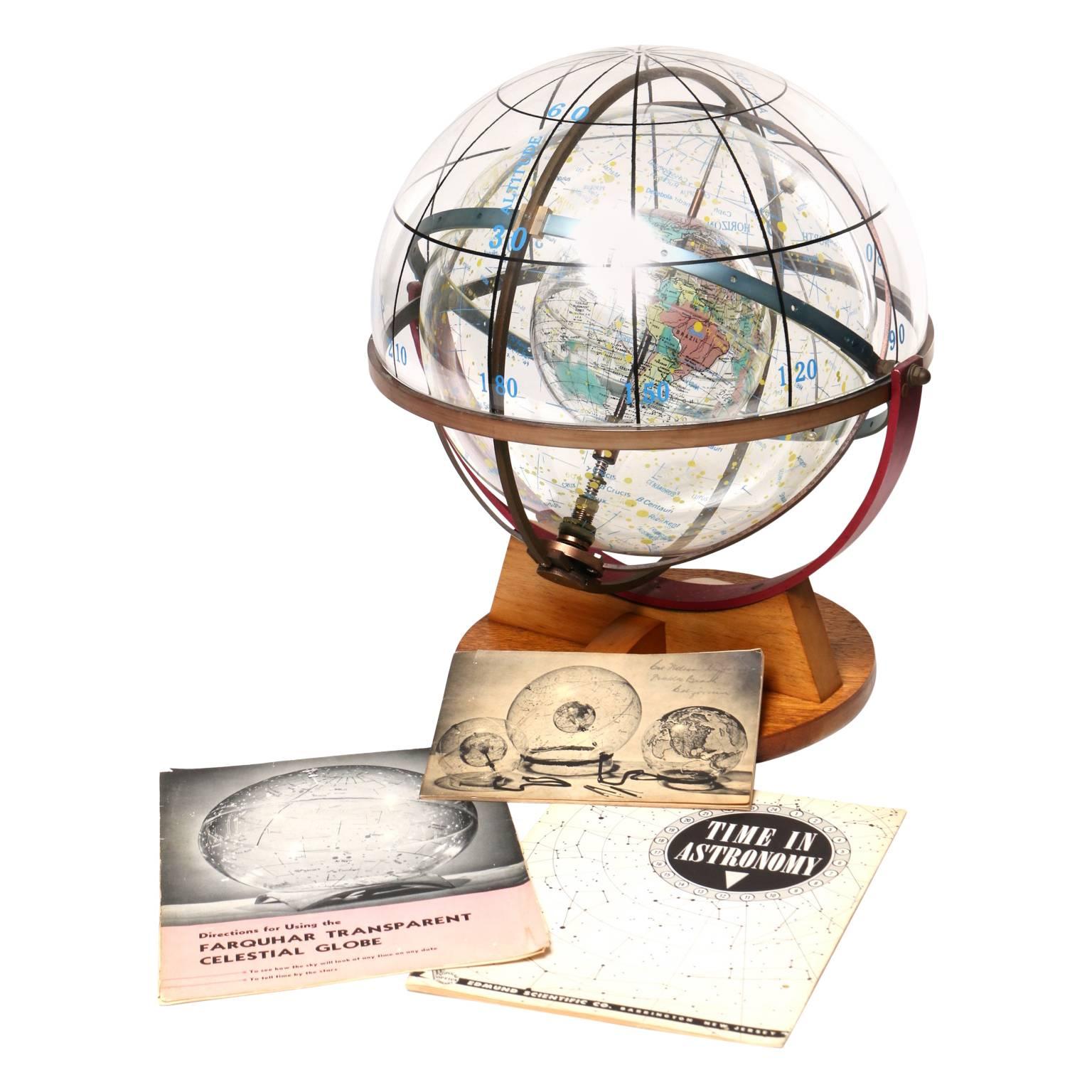 1958 Farquhar Celestial Navigation Globe with Documents at 1stDibs