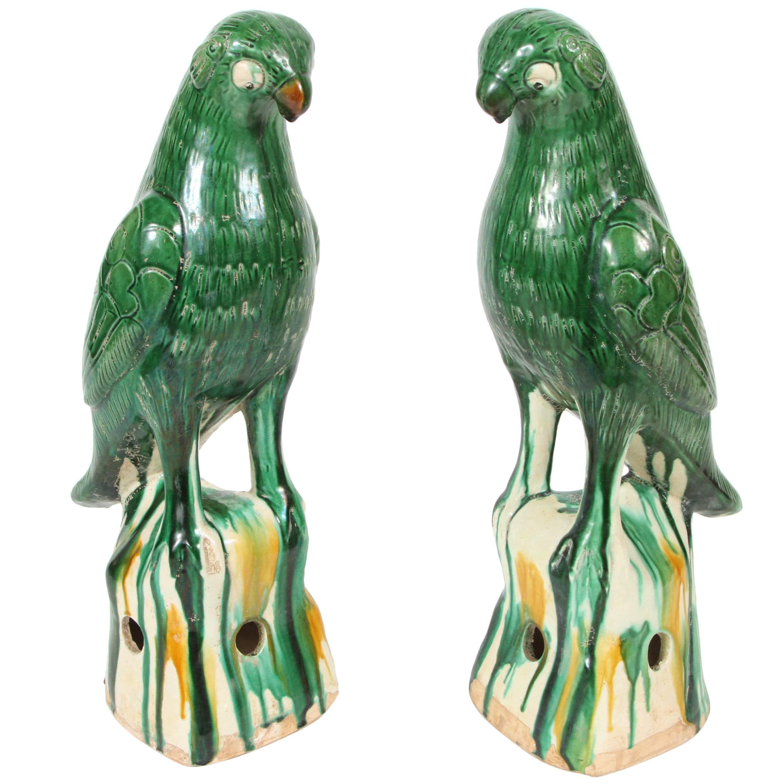 Pair of Vintage Ceramic Parrots at 1stDibs | vintage ceramic parrots