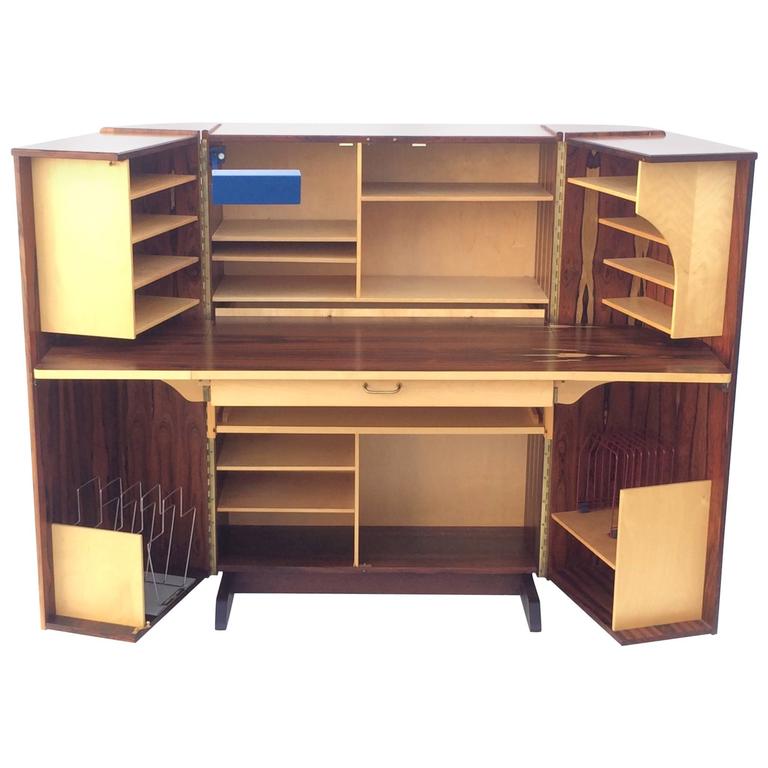 Norwegian Rosewood Fold-Up Desk at 1stDibs | fold up desks, fold away ...