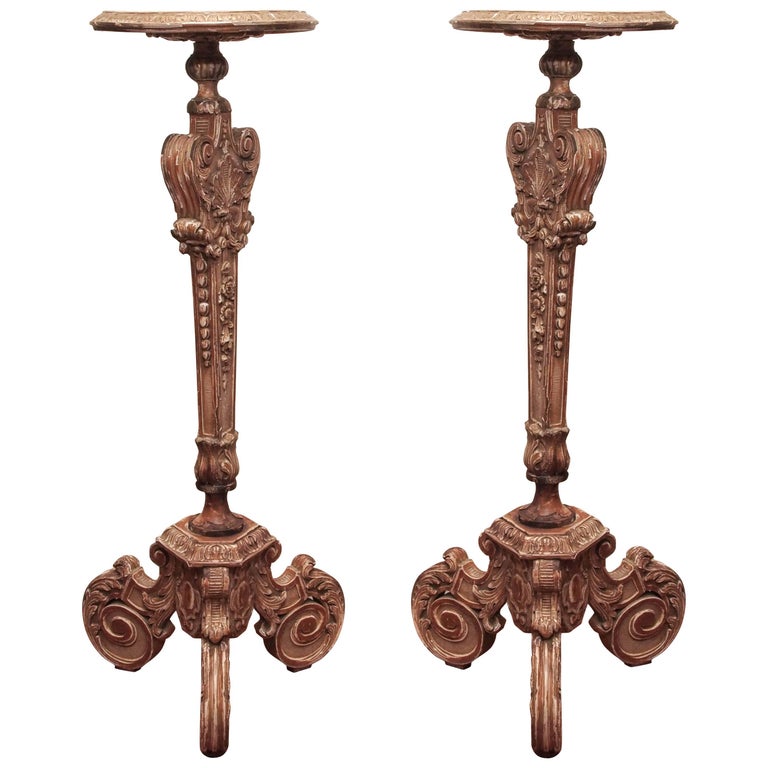 Pair of 19th Century "Strap Work" Gilt Wood and Gesso Sellettes For ...