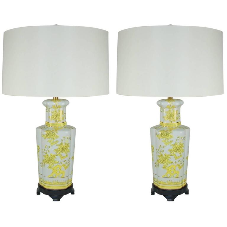Pair of Vintage Porcelain Lamps by The Marbro Lamp Company For Sale at ...