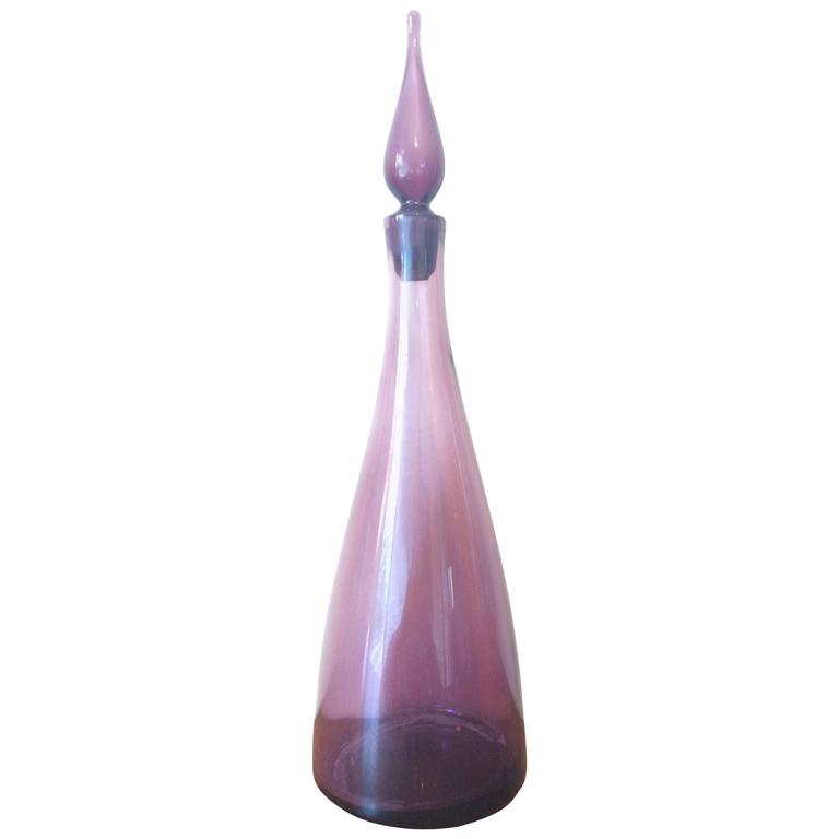 Midcentury Purple Blenko Vase with Plug at 1stDibs | blenko purple vase