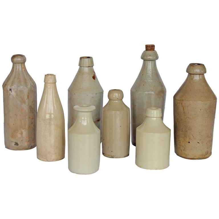 Collection of Vintage Stoneware Bottles at 1stDibs